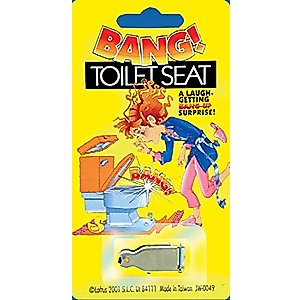Joker Big Bang! Funny Popping Toilet Seat 1.25" Prank, Silver