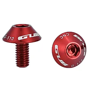 2Pcs M5 * 12mm Water Bottle Cage Bolts Bottle Holder Screw Fixed Stem Bolts(Red)