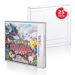 Premium Display Case Protectors Compatible for Nintendo 3DS Game Box , 0.40mm Thick and Clear PET Plastic Cases Compatible for Pokemon, Super Smash, Animal Crossing, Zelda, Minecraft (Pack of 25)
