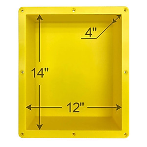 Uni-Green Shower Niche Ready for Tile 16" ×14" × 4" Bathroom Recessed Shower Niche Rectangle Leak Proof Shower Shelf Organizer for Shampoo & Toiletry Storage Yellow