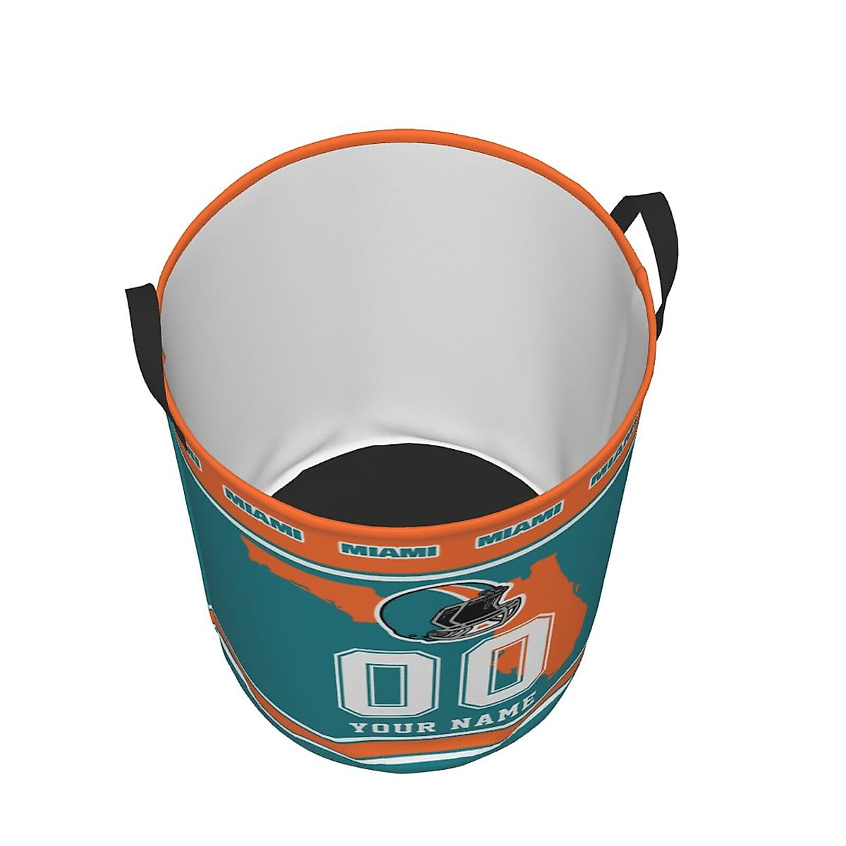 Custom Miami Laundry Hamper Personalized Football Style Laundry Basket with Name Number Custom Laundry Basket for Bedroom Bathroom