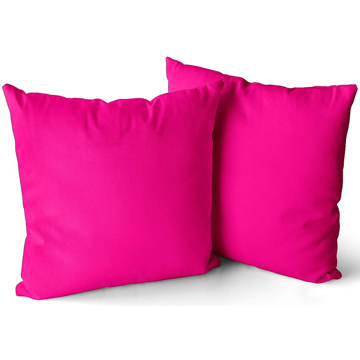 KELEMO Home Set of 2 Pillow Case Girly Fushia Hot Pink Friendly Throw Pillow Covers Cushion Decorative Pillowcase Square 18 x 18 Inches
