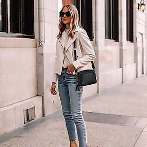 Roulens Triple Zip Small Crossbody Bag for women,Wide Strap Cell Phone Purse Shoulder Handbag Wallet with Credit Card Slots