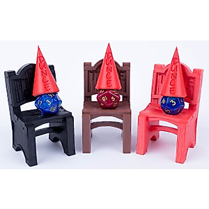 Chair of Shame with a Dunce Cap, Time Out Chair, Dice Jail for Poorly Rolling Dice, 3D Vikings (3 Pack)