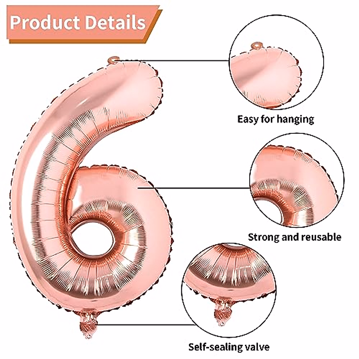 Funhot 40 Inch Rose Gold Number 60 Balloon, 60th Birthday Balloons, Rose Gold Birthday Print Matt White Pink Latex Balloons Giant 60 Foil Balloons for Women 60th Birthday Party Decoration Anniversary