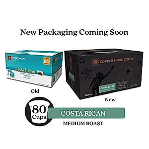 Copper Moon Single Serve Coffee Pods For Keurig K-Cup Brewers, Medium Roast, Costa Rican Blend, 80 Count