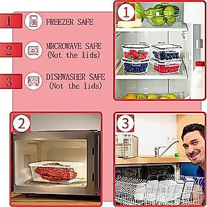 Skroam 36 Pack Food Storage Containers with lids (18 Airtight Kitchen Storage Containers & 18 Lids), Plastic BPA-Free Meal Prep Container for Pantry Organizers and Storage with Free Labels & Marker