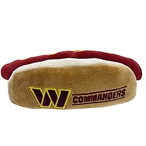 Pets First NFL Washington Commanders HOT Dog Plush Dog & CAT Squeak Toy - Cutest HOT-Dog Snack Plush Toy for Dogs & Cats with Inner Squeaker & Beautiful Football Team Name/Logo