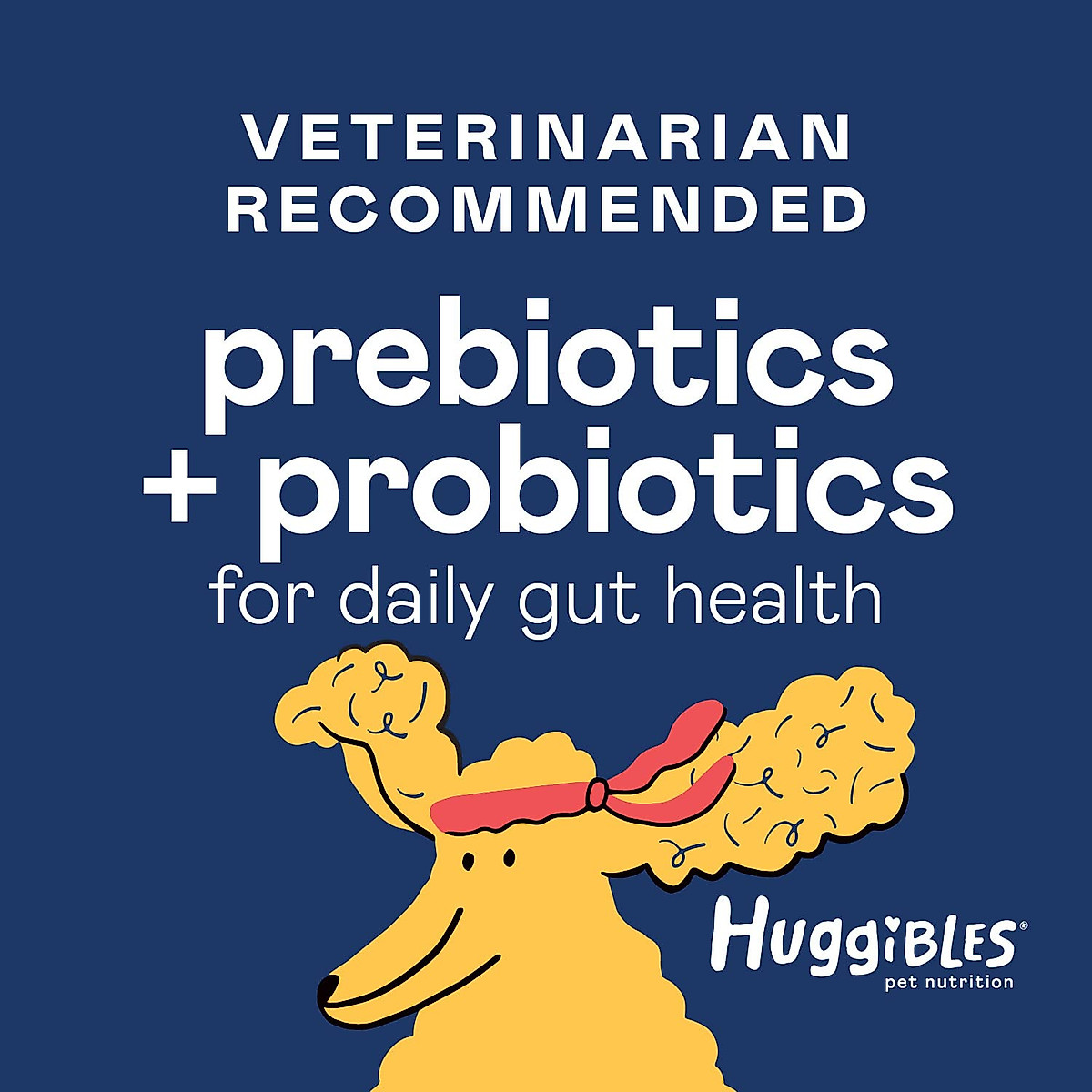 HUGGIBLES Digestive Support with Probiotic Supplement Chews for Dogs – Probiotics & Prebiotics for Daily Gut Health – Support Digestion & Tummy Troubles – Antioxidants for Longevity & Wellness