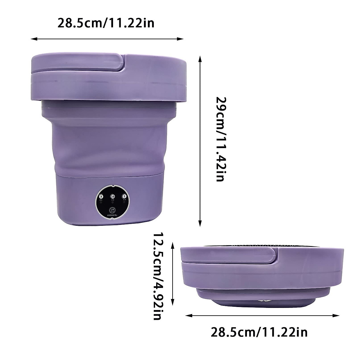 Flylin Portable Washing Machine Drying Washing Machine Foldable Mini Small Washer 6.5L Half Automatic Washt for Baby Clothes Underwear Apartment Camping RV Travel (Purple)