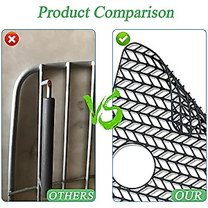 Kitchen-Sink-Protector - 26''x 14'' Guokller Silicone Sink-Protectors for Rear Drain Kitchen-Sink, Grid Accessory, Kitchen-Sink-Mats for Bottom of Farmhouse Stainless Steel Kitchen-Sink