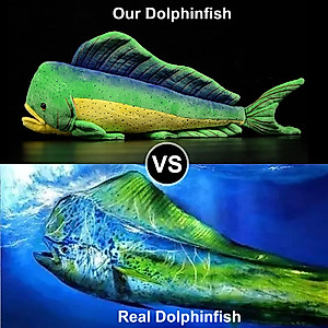 ZHONGXIN MADE 17 inch Fish Stuffed Animal - Deep Sea Ghost Saury Giant Fish Pillow, Mahi Mahi Ghost Pipe Fish Plush as Gift for Your Kids