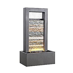 Kenroy Home 51120WG Gantry Table Fountain with Gray Finish, Rustic Style, 18.25" Height, 10" Width, 6" Depth