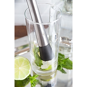 Outset Stainless Steel Cocktail Muddler, 1.25 x 1.25 x 8 inches