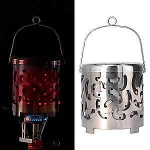 BORDSTRACT Camping Heater, Mini Stainless Steel Outdoor Stove Warming Cover, Stove Covering Heater for Outdoor, Camping, Backpacking, Hiking