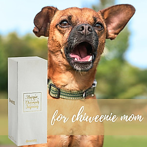 Onebttl Dog Mom Gifts, Dog Lover Gifts for Women, Best Dog Mom Ever, 20 oz Glitter Silver-Gold Insulated Tumbler - Chiweenie Mom