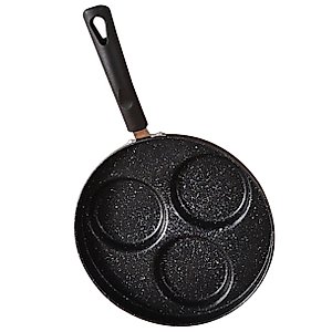 WATIIFUFU Breakfast Mini Skillet Divided Frying Grill Pan Handle Egg Pan Kitchen Skillet Fried Egg Pan Granite Egg Cooker Mini Frying Pan Griddle Pan 10 Inch Skillet Black Stainless Steel