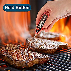 Instant Read Meat Thermometer Food Thermometer Cooking Thermometer Kitchen Candy Thermometer with Fahrenheit/Celsius(℉/℃) Switch for Oil Deep Fry BBQ Grill Smoker Thermometer by AikTryee