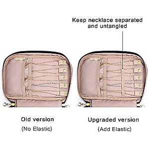 BAGSMART Jewelry Organizer Case Travel Jewelry Storage Bag for Necklace, Earrings, Rings, Bracelet, Soft Pink