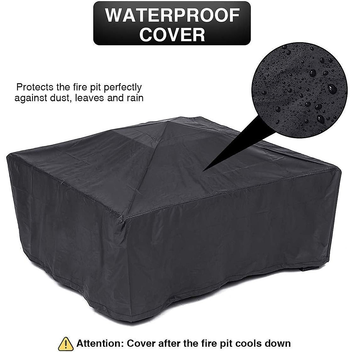 Anraja Fire Pit 32'' Wood Burning Firepit Metal Square Outdoor Fire Tables Steel BBQ Grill Fire Pit Bowl with Spark Screen Cover, Poker Log Grate for Patio Bonfire Camping Backyard Garden Picnic