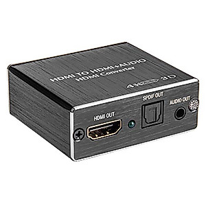 ROOFULL 4K HDMI to HDMI and Audio (3.5mm Stereo or SPDIF Optical) Extractor Splitter Converter Support Apple TV, Fire TV, Blu-ray Players