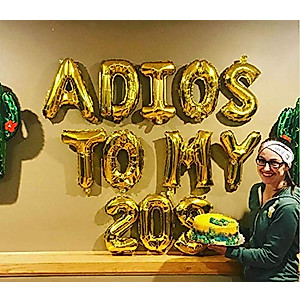 JeVenis 3 PCS Adios To My 20S Balloon 30th Birthday Party Decor Taco Bout 30 Balloons Mexican 30th Birthday Fiesta 30 Birthday Decor Cactus Balloon