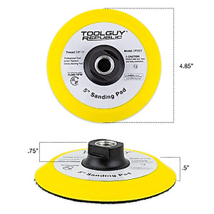 TOOLGUY Republic 5" Low Profile Tapered Edge Hook and Loop Sanding Backup Pad with 5/8"-11 Threads (2 Pack)