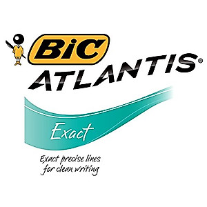 BIC Glide Exact Retractable Ball Point Pen, Fine Point (0.7 mm), Black, Precise Lines For Clean Writing, 12-Count