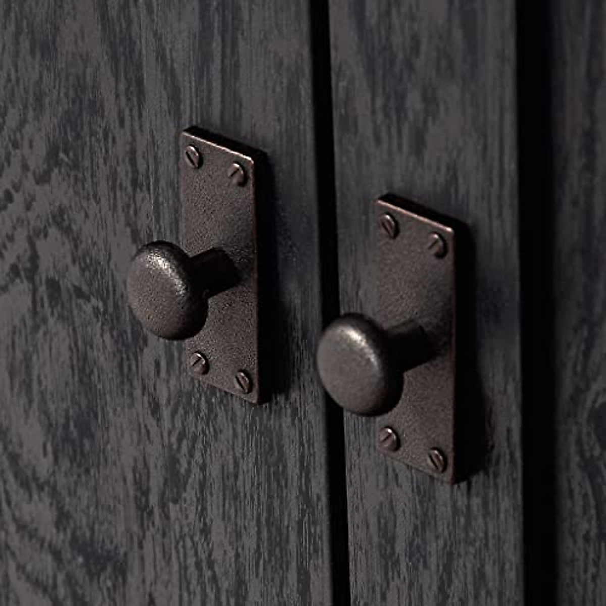 Sauder Cottage Road Library with Doors, L: 29.29" x W: 13.98" x H: 71.50", Raven Oak Finish