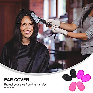 3 Pairs Hairdressing Ear Cover Professional Silicone Hair Dye Earmuffs Ear Protector Ear Cover for Salon Home Hair Dye Shower Bathing