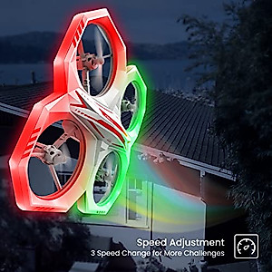 Tecnock LED Drone for Kids - Mini Drones with 11 LED Lights RC Quadcopter for Beginners with 2 Batteries Altitude Hold, Headless Mode, 360° Flip and Rotate Gift Toy for 8-12 Year Old Boy Girl kids