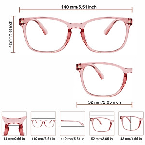 WINTOO Blue Light Glasses for Woman Men | 99% Blue Light Blocking Glasses | Computer Glassess | Night Driving | Gaming | TV Phone Screen Reader Square Frame | Anti Eyestrain & UV Glare Protection