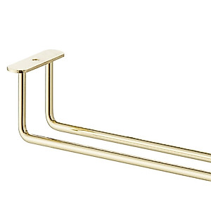 Soro Essentials- Set of 2- Brass Plated 24" Glass Hanger - Wine Glass Hangers Under Shelf Cabinet Stemware Rack Wire Wine Glass Holder Storage Hanger for Cabinet Kitchen Bar