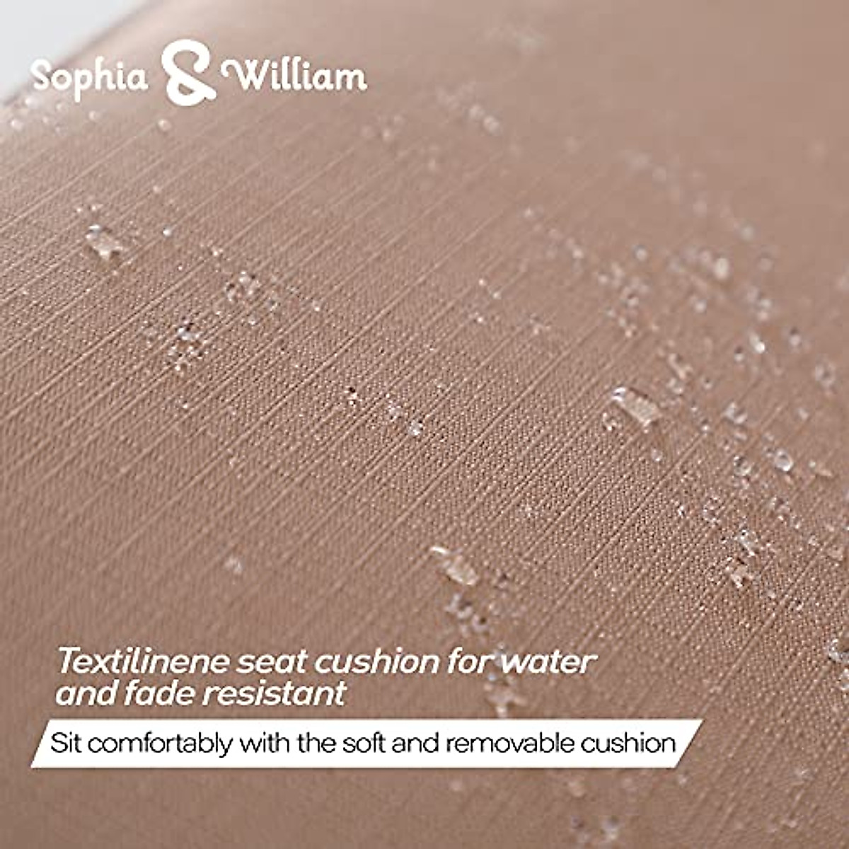 Sophia & William Outdoor 3-Seat Swing Chair with Adjustable Canopy, Patio Swing Glider Lounge Chair with Foldable Side Table Cup Holder and Removable Cushion for Porch, Garden, Backyard