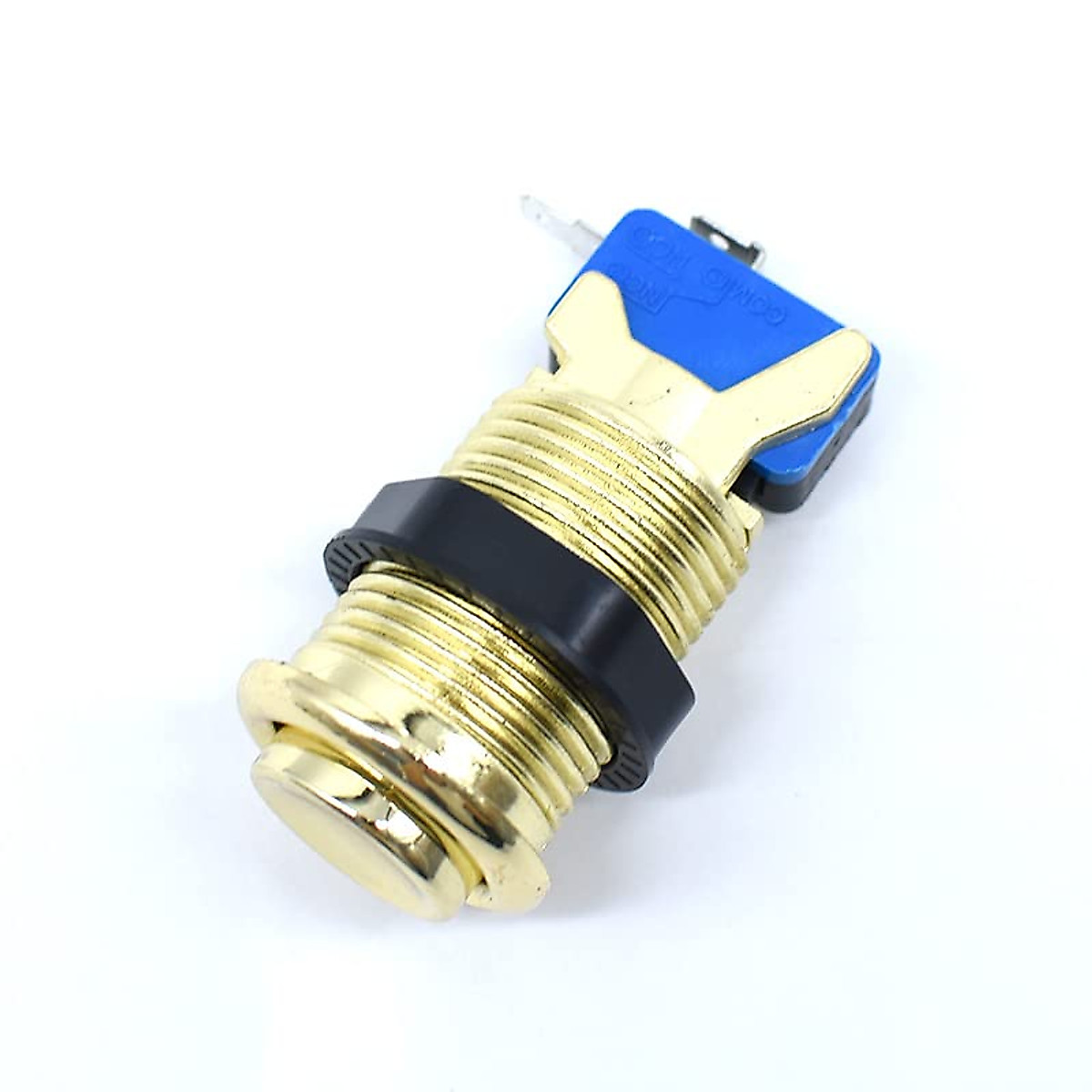 Arcity 6 Pcs Arcade Push Buttons Chrome Plating American Type Standard Golden with Microswitch Jamma MAME DIY Game Machine Console Cabinet Parts New