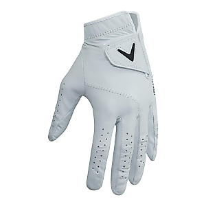 Callaway Golf Tour Authentic Glove (Worn on Left Hand, Cadet (Short Fingers), Medium, White 2019)