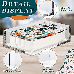 2 Pack Acrylic Clear Paper Napkin Holders Guest Towel Basket Paper Towel Dispenser for Z Fold, C Fold and Trifold Rectangle Paper Holder for Kitchen Bathroom Home Bar Restaurant, 9 Inches