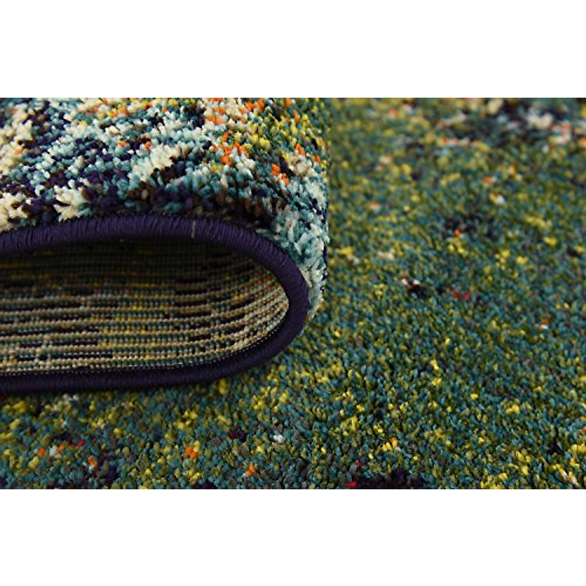 Unique Loom Estrella Collection Distressed, Landscape, Abstract, Modern, Earth Tones Area Rug (3' 3 x 5' 3 Rectangular, Navy Blue/Green)