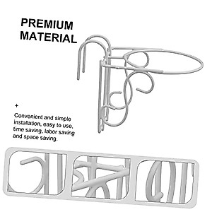 YARNOW 4pcs Flower Pot Hanger Outdoor Plants Hanging Baskets for Plants Outdoor Plant Stand Outdoor Planters Rack L Brackets for Shelves Wall Flower Pot Wrought Iron White Bracket Ring