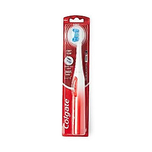 Colgate 360 Optic White Battery-Powered Toothbrush,1 Count (Pack of 2)