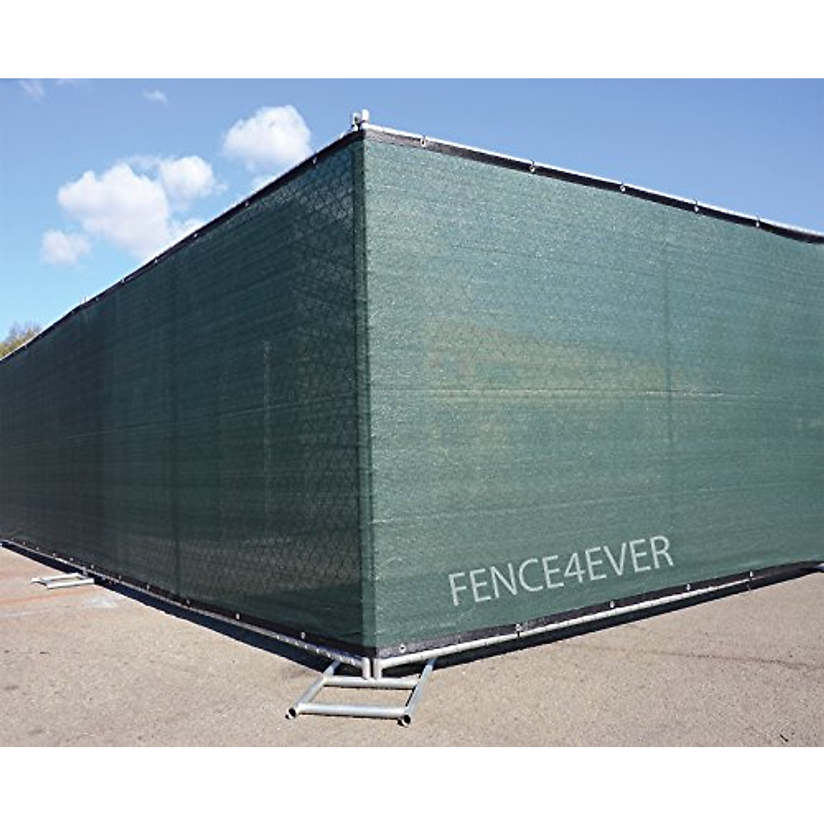 Fence4ever 4'x50' 4ft Tall 3rd Gen Olive Green Fence Privacy Screen Windscreen Fabric Mesh Tarp w/Aluminum Grommets for Home, Garden, Yard