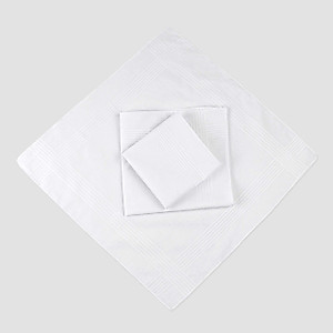 HOULIFE 100% Cotton Men's Handkerchiefs, Solid White Handkerchiefs for Men Cotton Pocket Square 15.7x15.7 (6/12pcs)