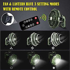 ayamaya Cmping Fan + 4 Person Pop Up Tent, Waterproof Tent & Rechargeable Tent Fan with LEDs Remote Control for Camping