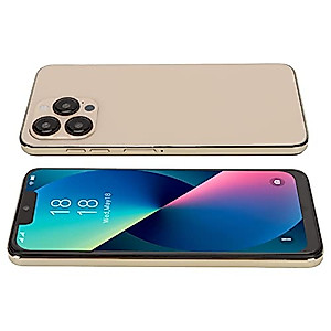 iP13 Pro Unlocked Smartphone for 11, 6.2 FHD Unlocked Cell Phone, Face Unlock, 4GB 64GB, Dual SIM, 7000mAh, Dual Camera, T Mobile,for Support (Gold)