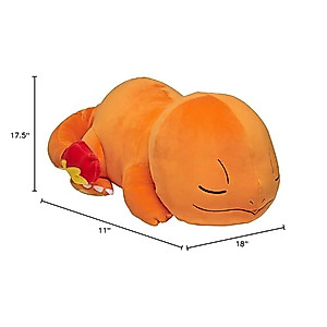 Pokemon Charmander Plush, 18-Inch Plush Toy - Adorable Sleeping Charmander - Ultra-Soft Plush Material, Perfect for Playing, Cuddling & Sleeping - Gotta Catch ‘Em All