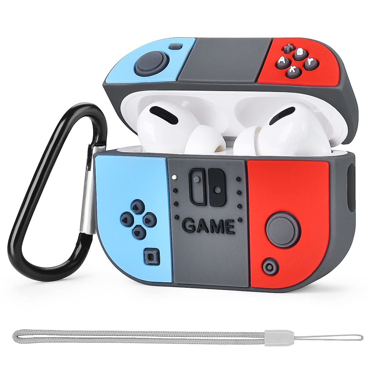 QINGQING Airpods Pro 2nd/1st Generation Case 2022 Switch Case for Apple Airpods Pro 2 Case Cover Men Kids Teens Boys Wireless Charging Case with Keychain Accessories