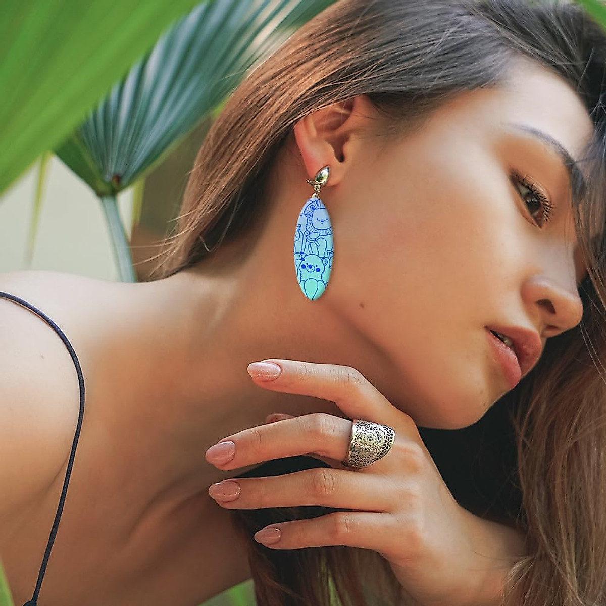 OLYCRAFT 4x5 Inch Clay Stencils Animal Pattern Silk Screen for Polymer Clay Line Zoo Rabbit Bear Monkey Silk Screen Stencils Mesh Transfer Stencils Animal Mesh Stencil for Polymer Clay Jewelry Making