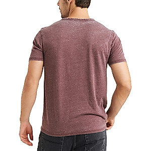 Lucky Brand Men's Venice Burnout Notch Neck Tee Shirt, Port Royale, Large