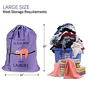 Laundry Bag with Cute Sloth Pattern, Laundry Bags Extra Large Heavy Duty, Sloth College Laundry Bag, Dirty Laundry Travel Bag, Travel Laundry Bags, Fit Laundry Hamper or Basket, Sloth Gifts…