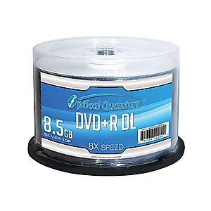 Optical Quantum 8X 8.5DVD+R Double Layer Blank Disc Silver Top, 50 pcsGB